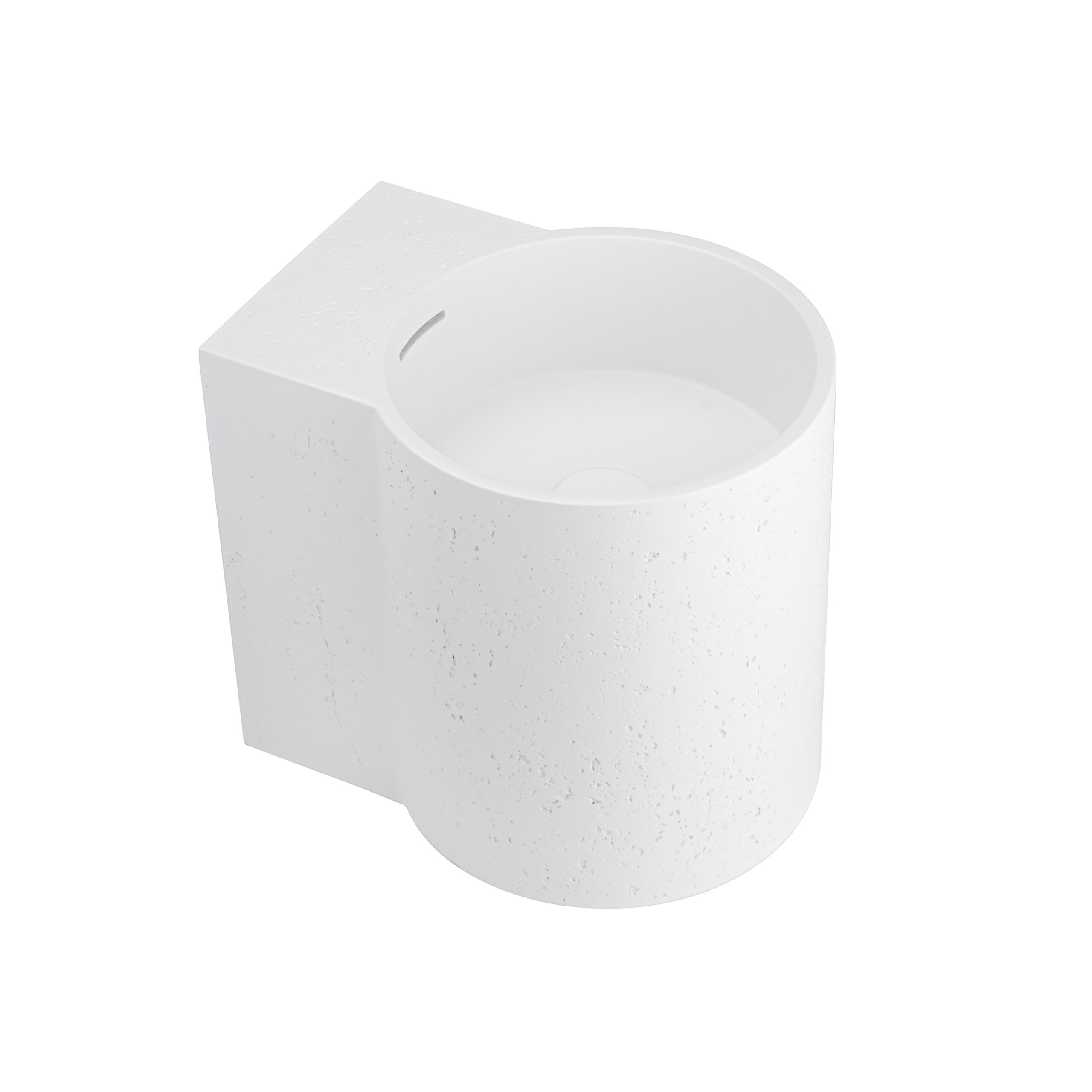 Atelis Cylinder Wall-Hung Concrete Basin (Overflow) - Matte White - ABI ...