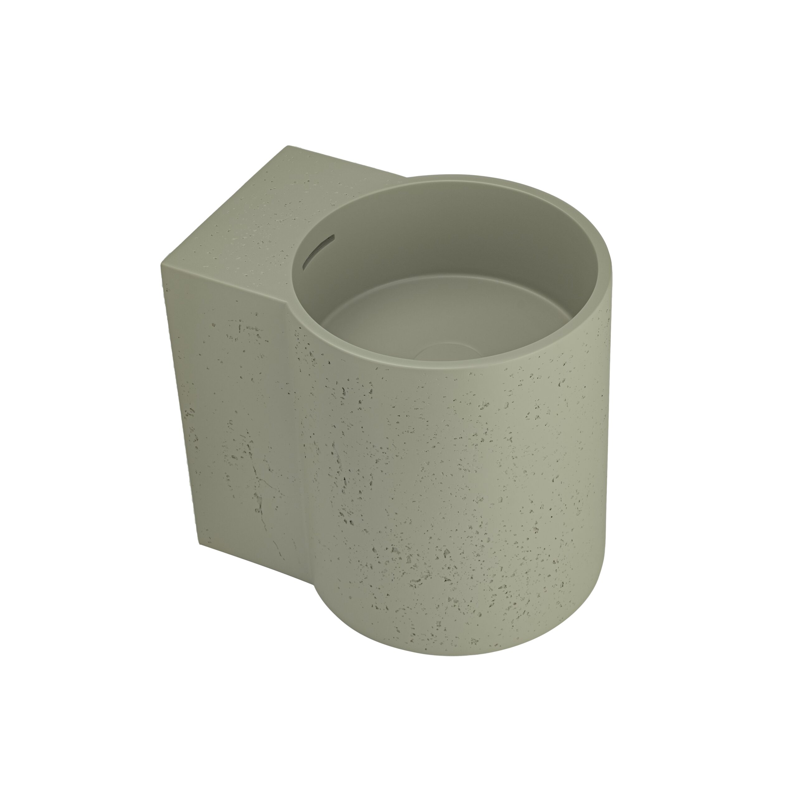 Atelis Cylinder Wall-Hung Concrete Basin (Overflow) - Sage Green - ABI ...