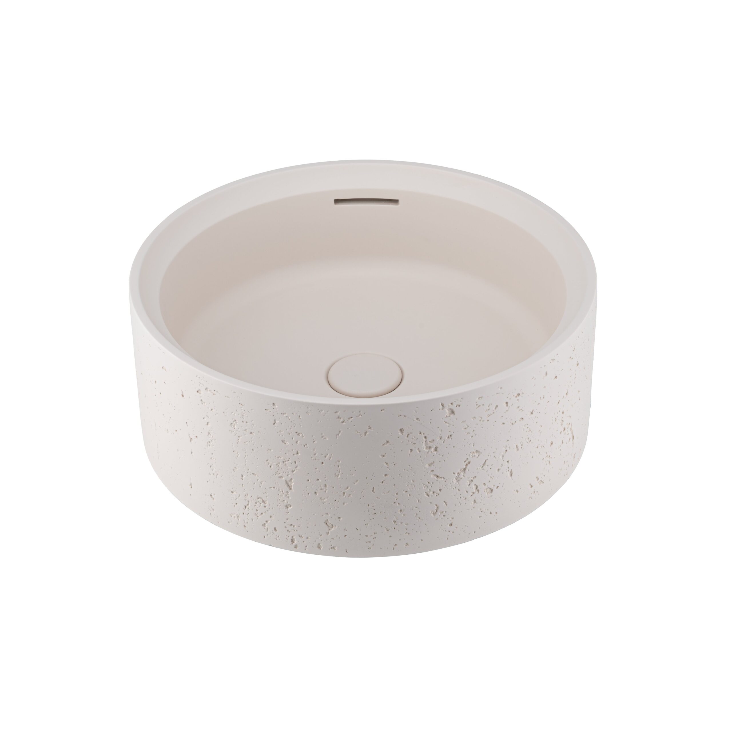 Atelis Concrete Basin - Almond (Overflow) - ABI Interiors UK