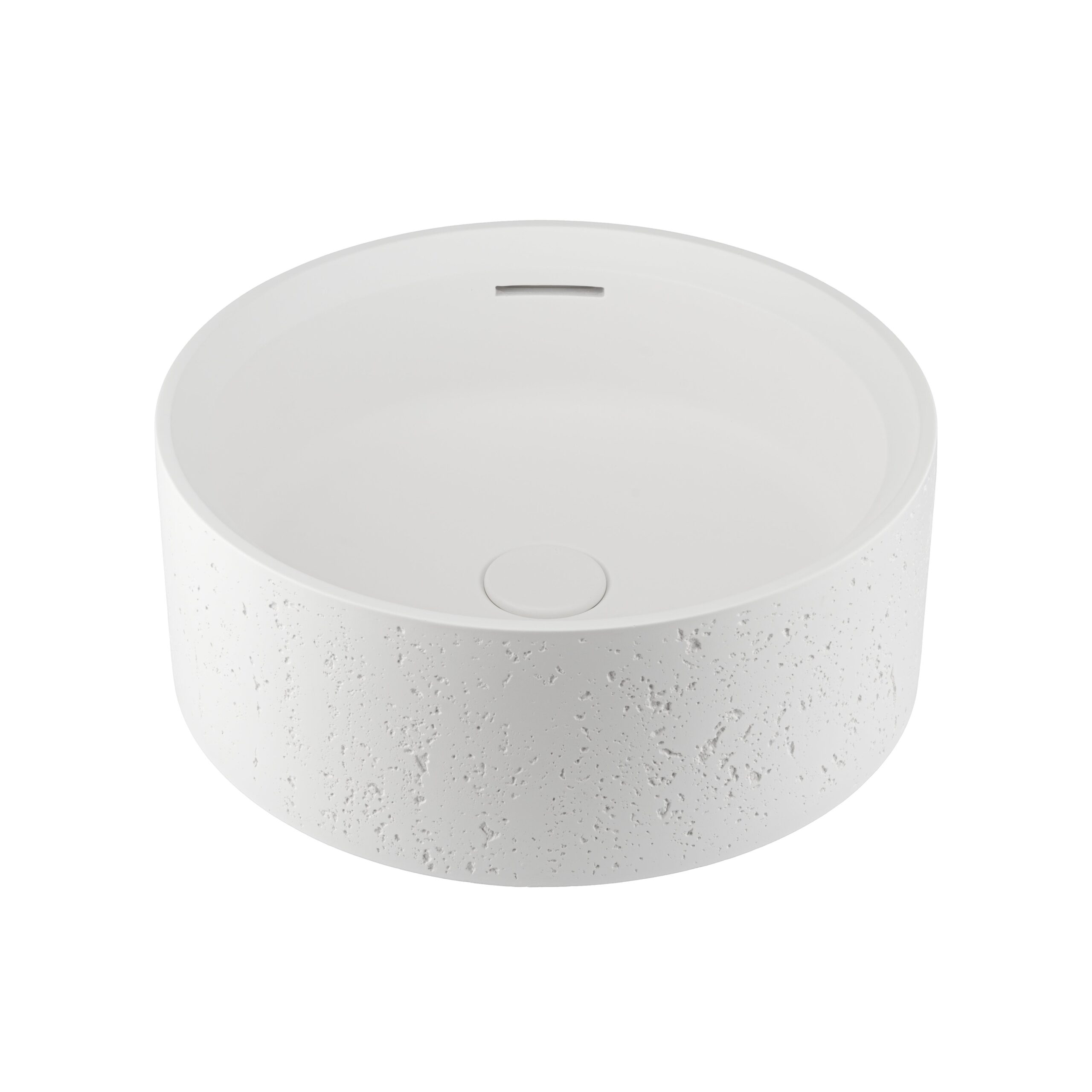 Atelis Concrete Basin - Matte White (Overflow) - ABI Interiors UK