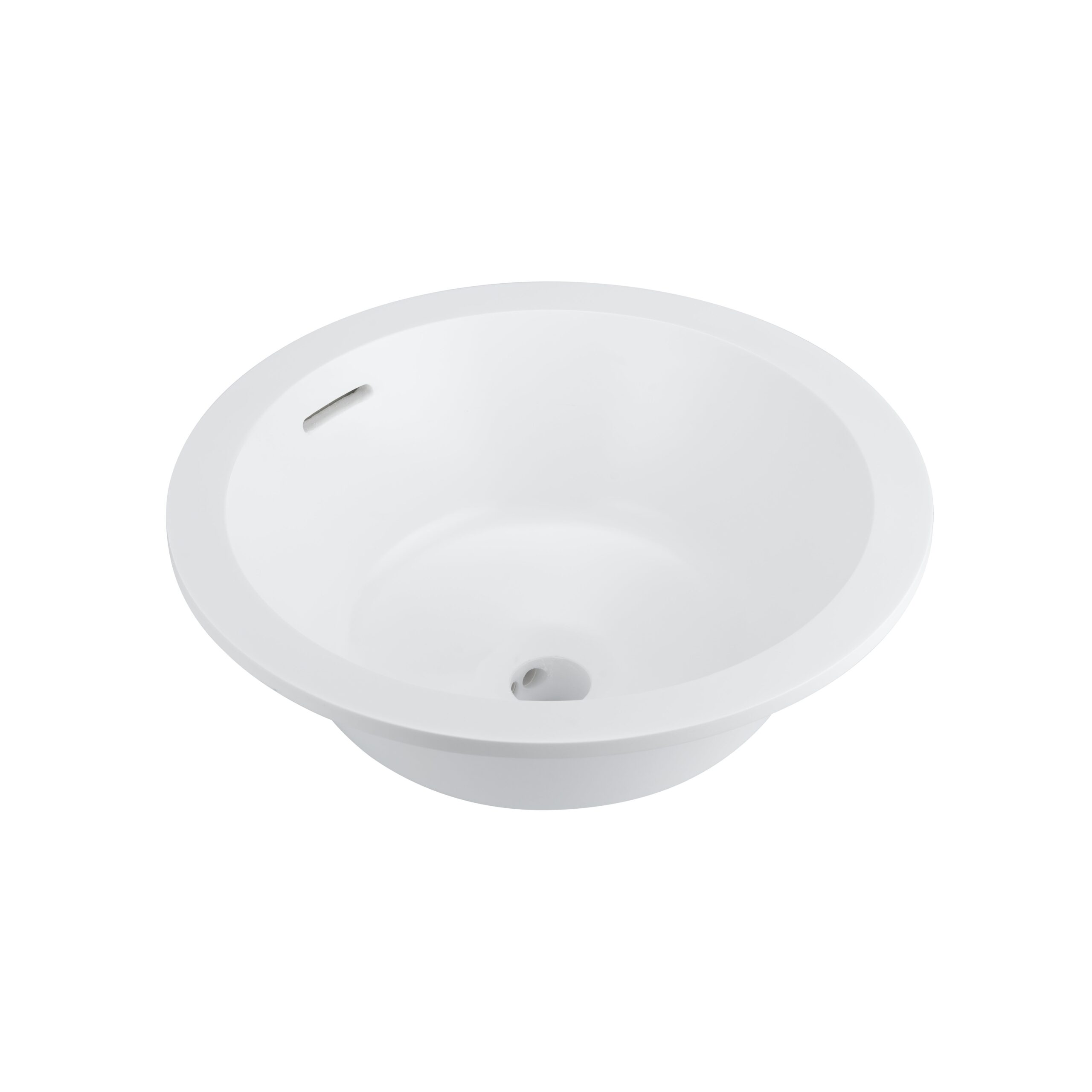 Zuri Undercounter Round Basin - Gloss White (Overflow) - ABI Interiors UK