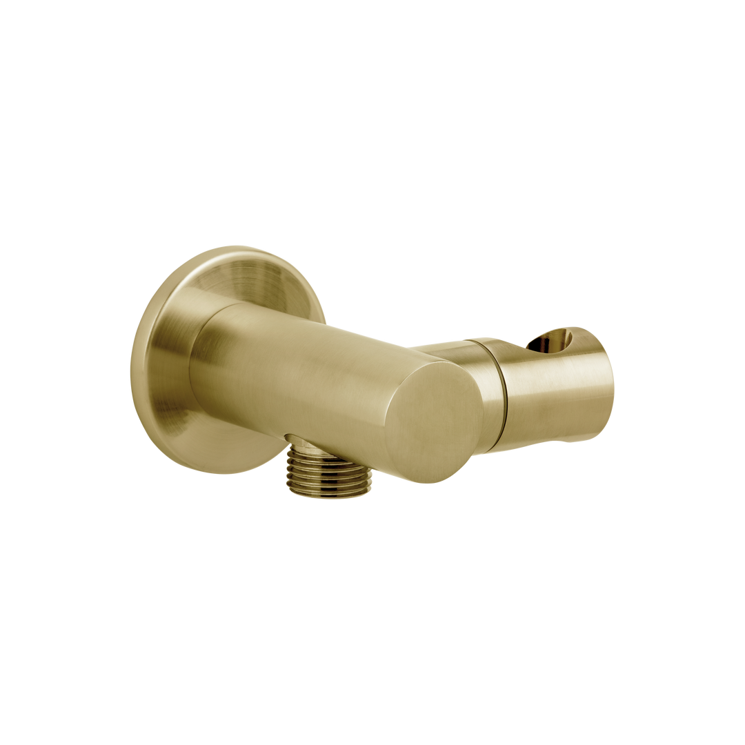 Adjustable Hand Shower Holder & BP - Brushed Brass - ABI Interiors UK