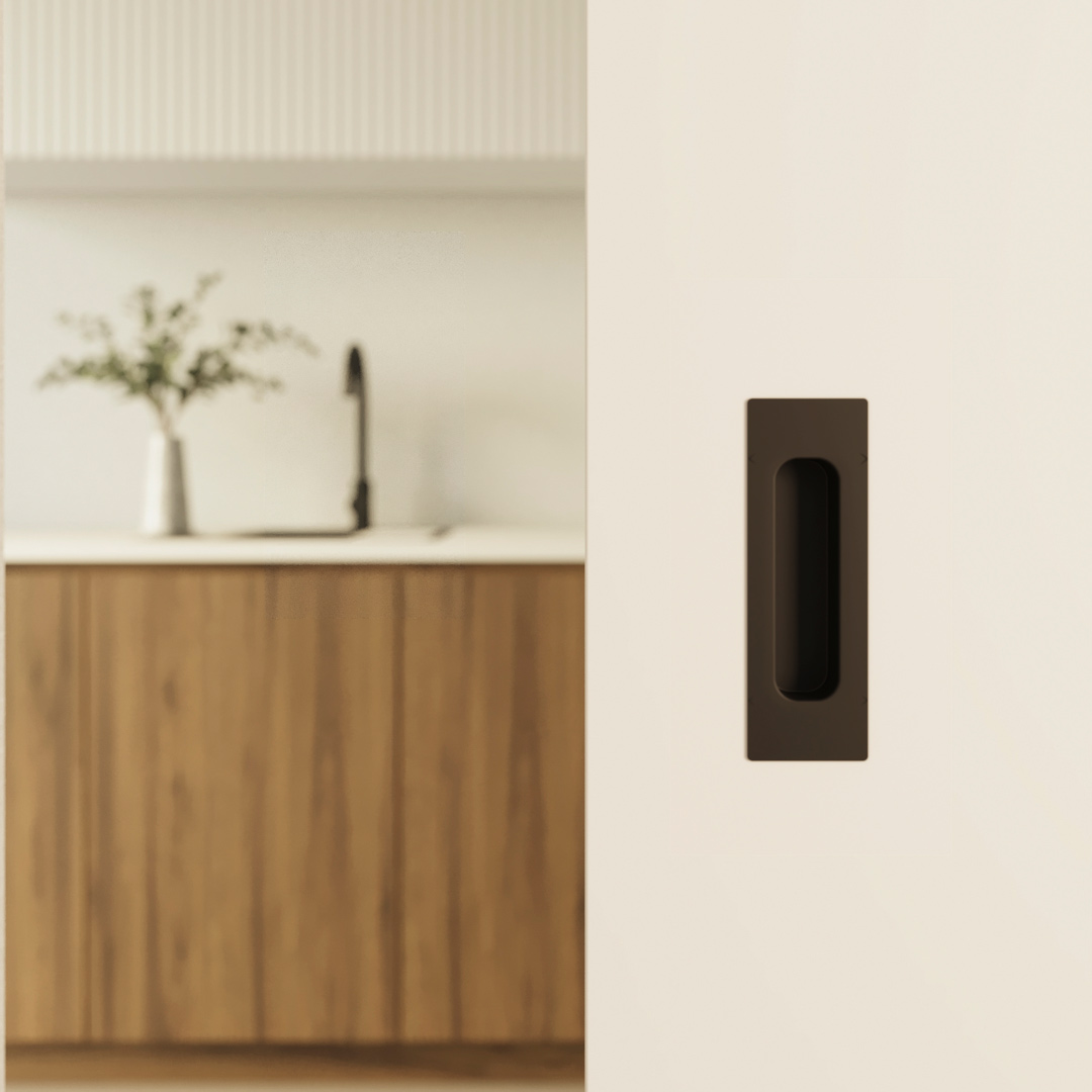 Atley Rectangular Flush Pull - Matte Black - ABI Interiors UK