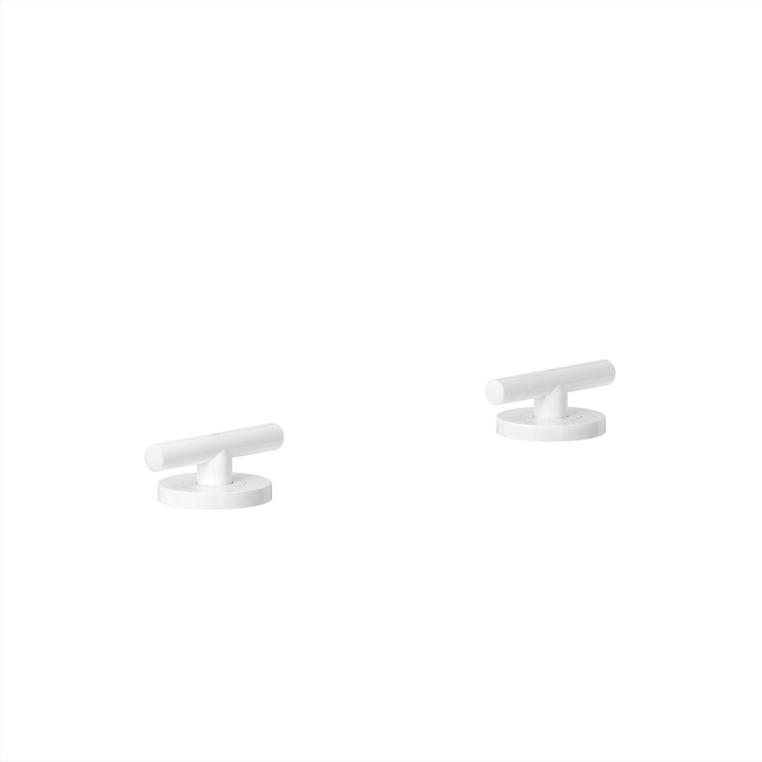 Barre Assembly Bench-Mounted Taps - White - ABI Interiors UK