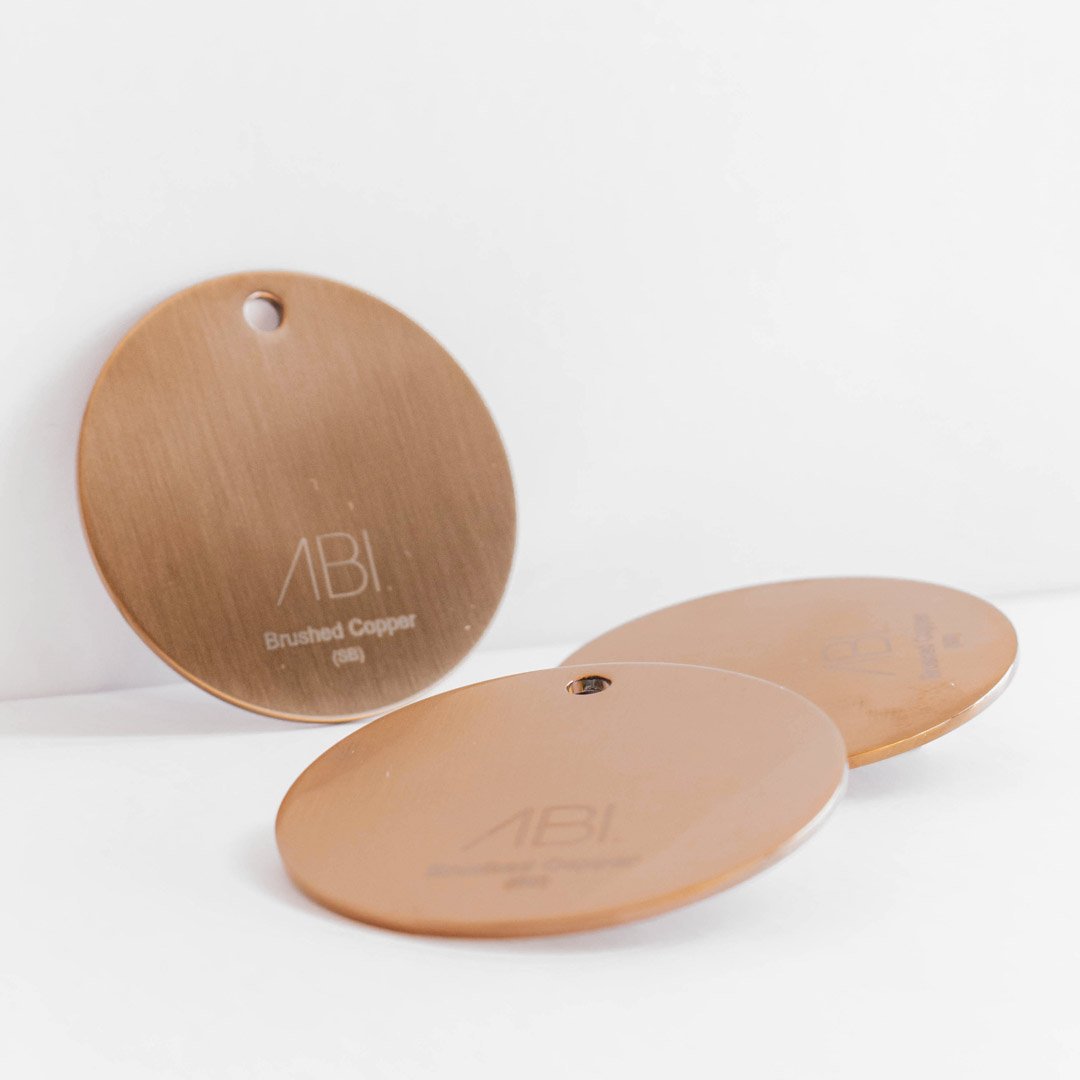 Colour Sample - Brushed Copper (PVD) - Solid Brass - ABI Interiors UK