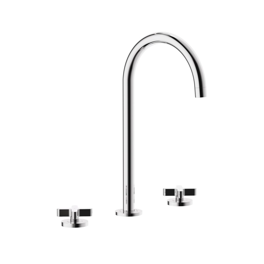 Cross Assembly Bench-Mounted Set - Chrome - ABI Interiors UK