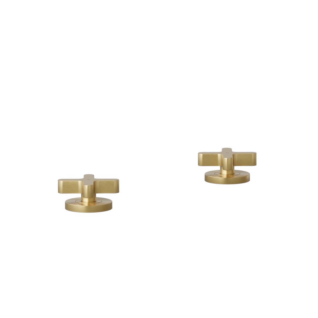 Cross Assembly Bench-Mounted Taps - Brushed Brass - ABI Interiors UK
