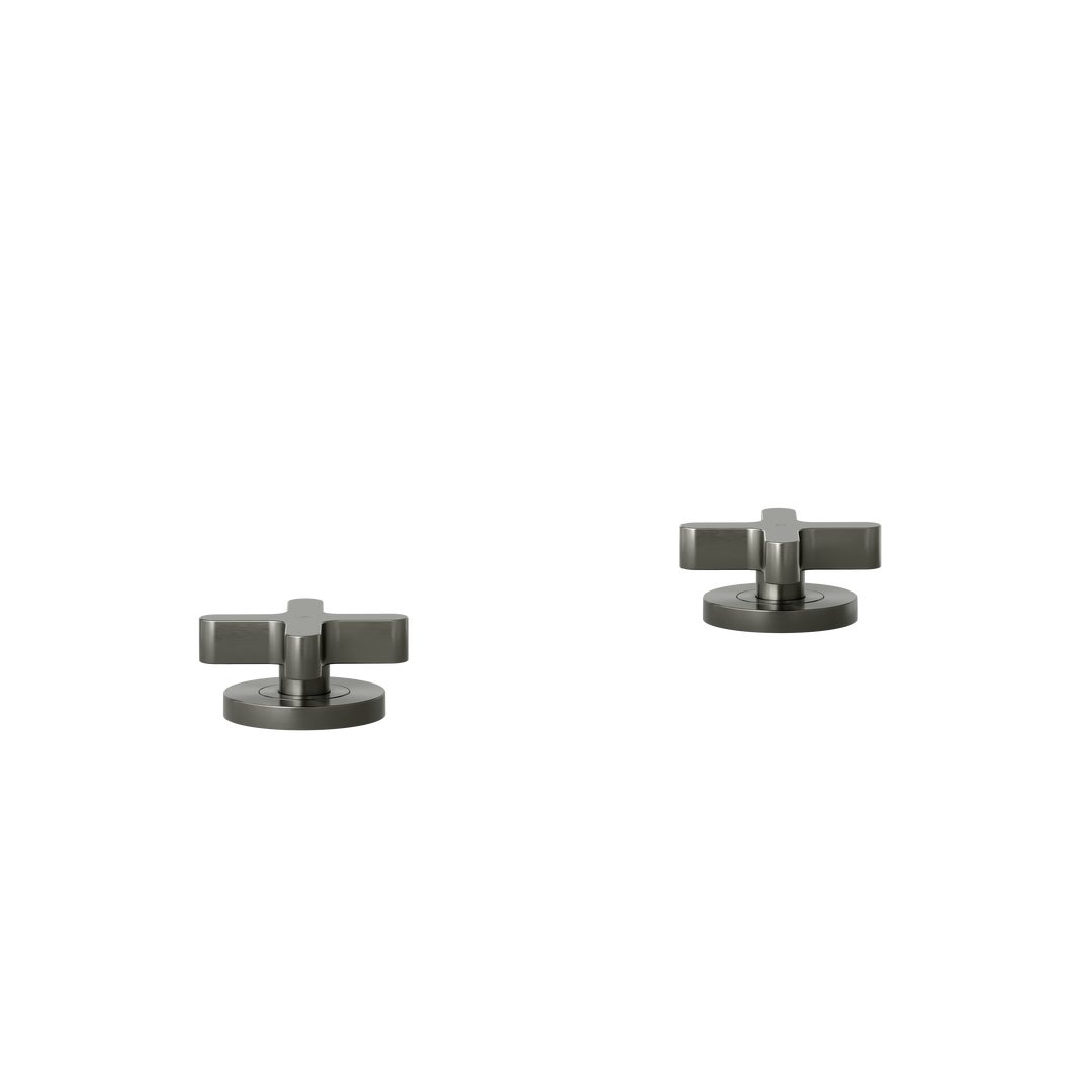 Cross Assembly Bench-Mounted Taps - Brushed Gunmetal - ABI Interiors UK