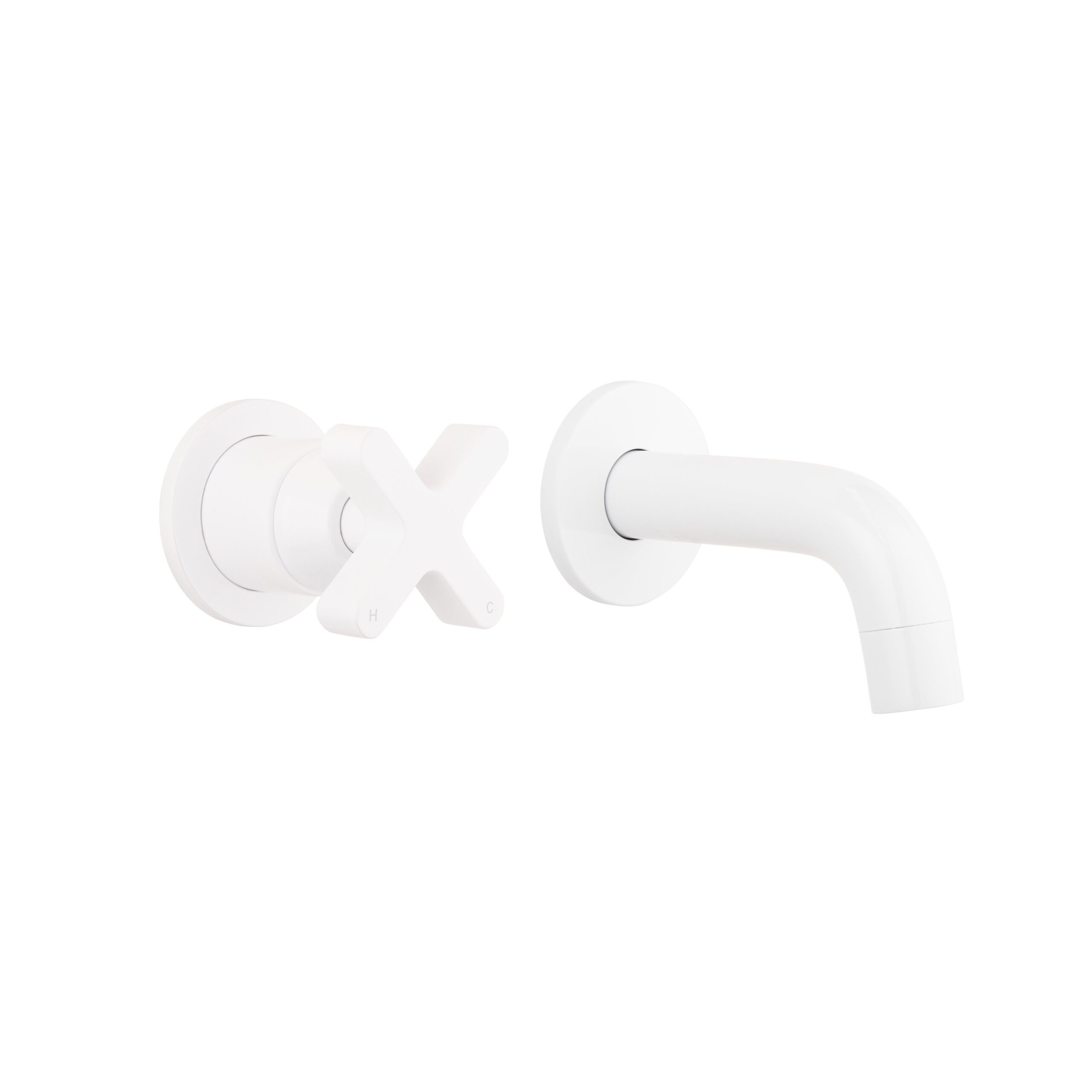 Cross Progressive Mixer & Mini Spout Set - White - ABI Interiors UK