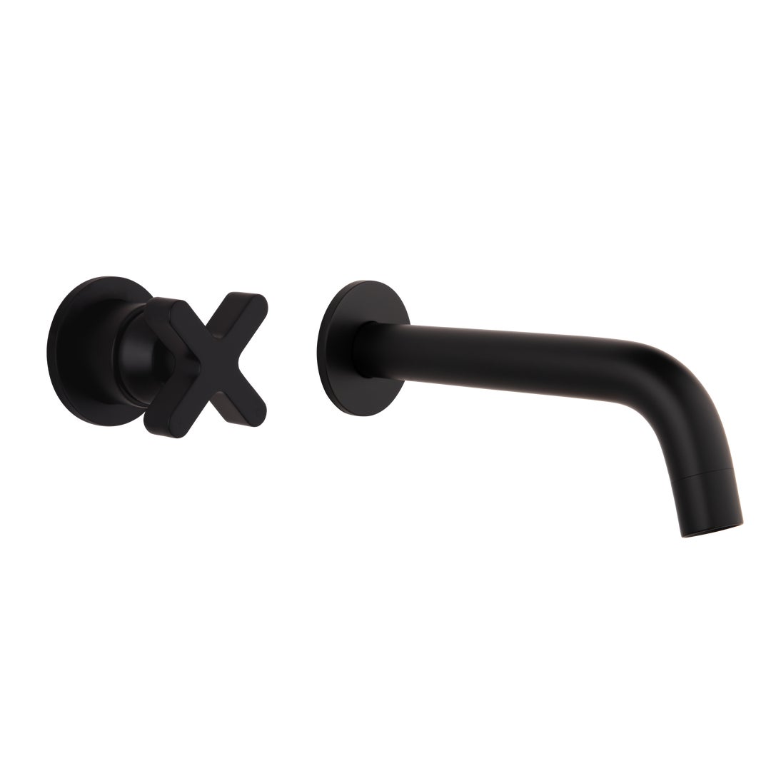 Cross Progressive Mixer & Spout Set - Matte Black - ABI Interiors UK