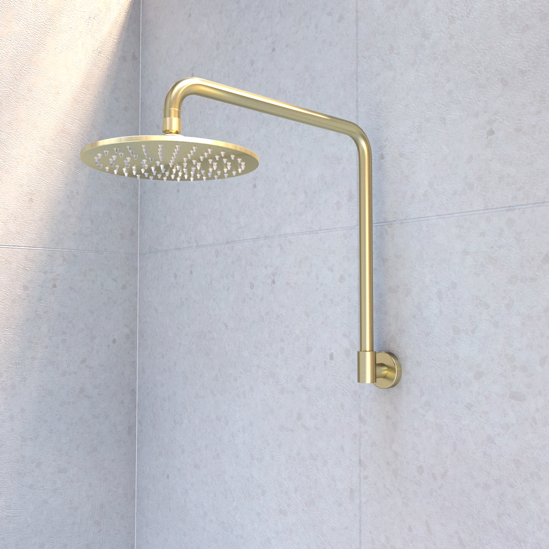 Eden Shower Arm - Brushed Brass - ABI Interiors UK