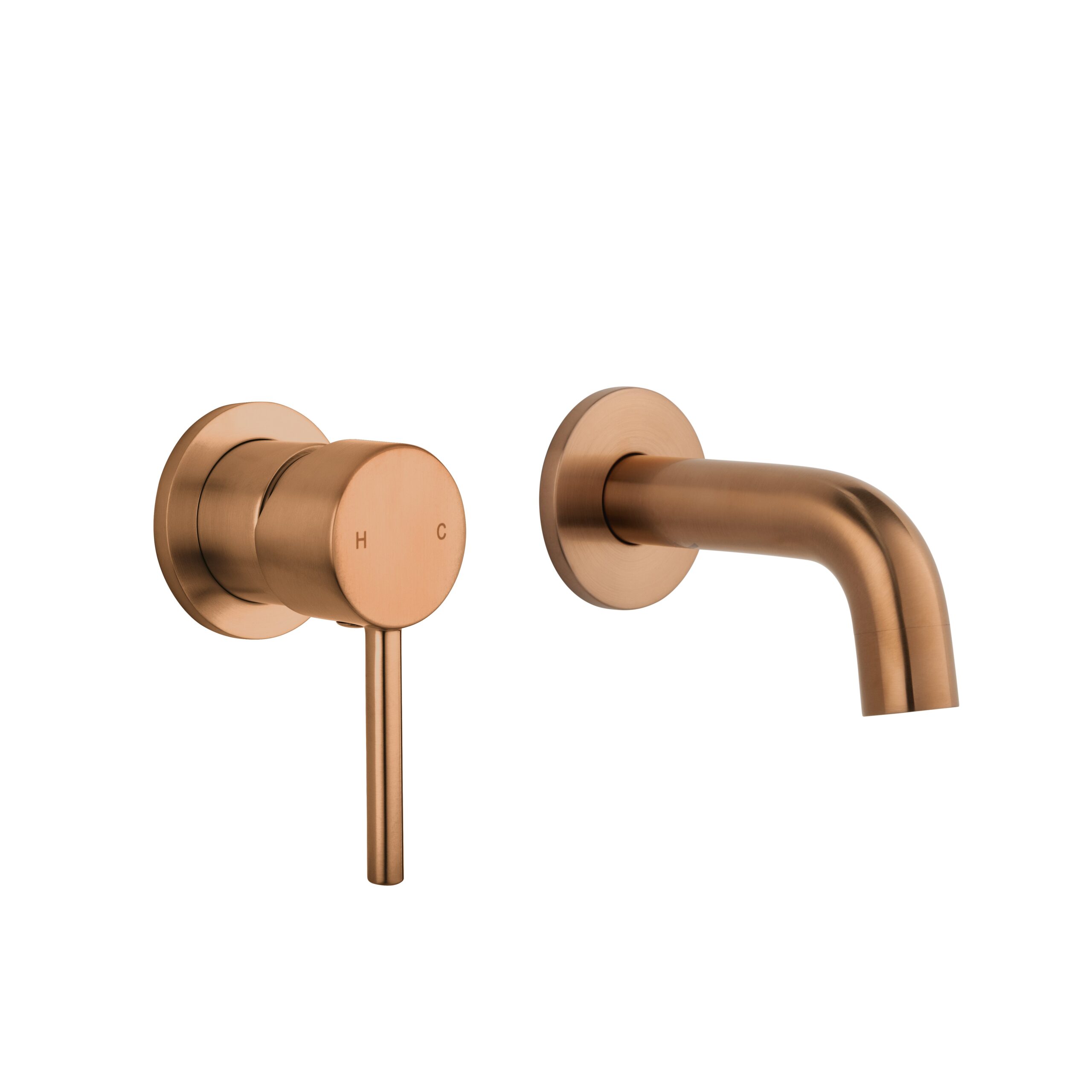 Elysian Minimal Mixer & Mini Spout Set - Brushed Copper - ABI Interiors UK