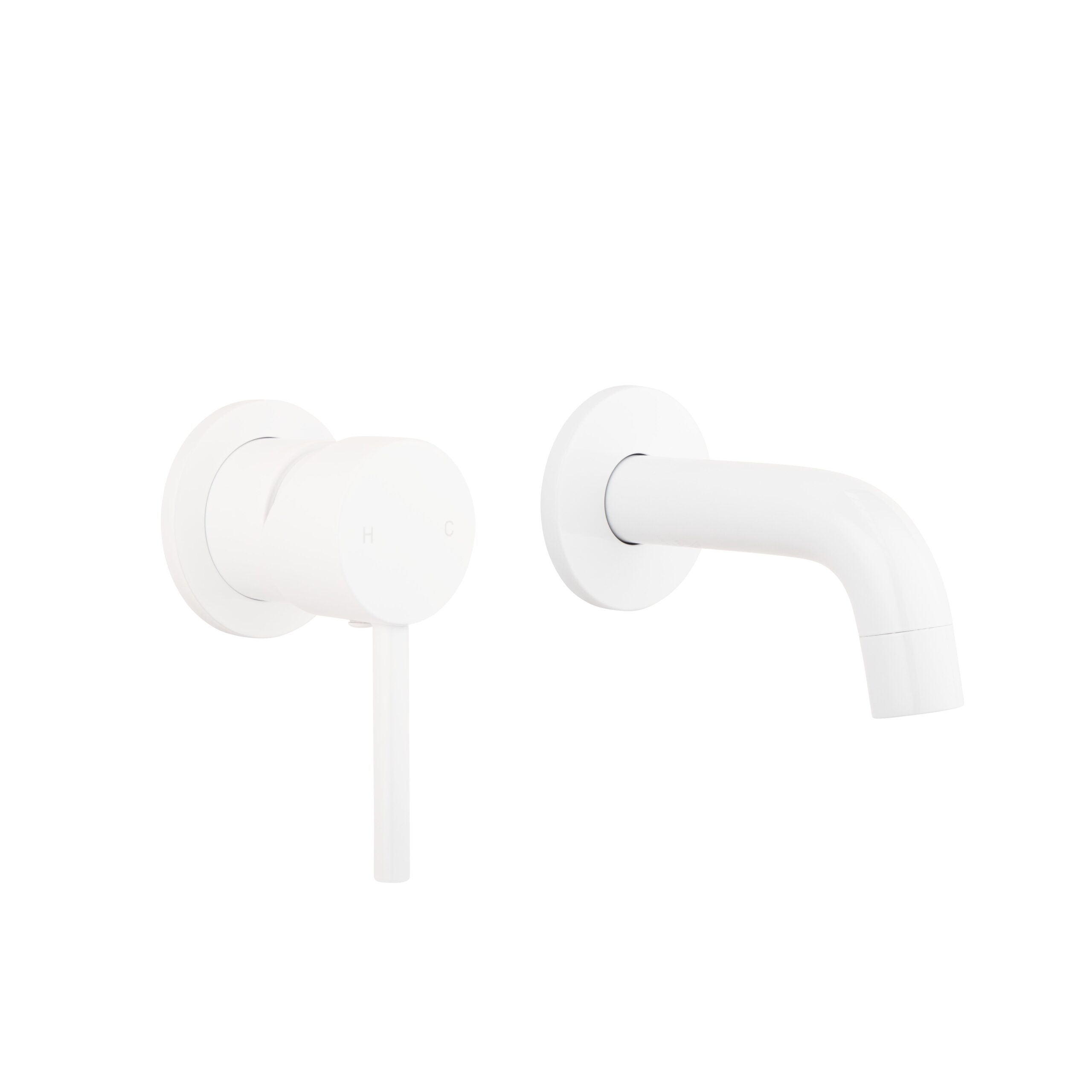 Elysian Minimal Mixer & Mini Spout Set - White - ABI Interiors UK