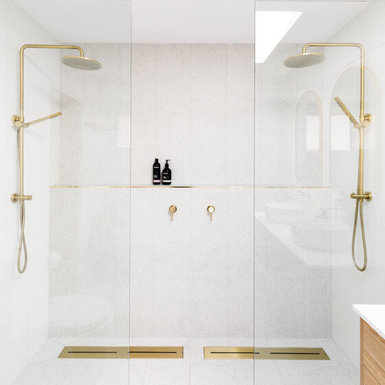Finley Shower Rail Set - Brushed Brass - ABI Interiors UK