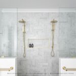 Finley - Shower Rail Set - Brushed Brass - ABI Interiors UK