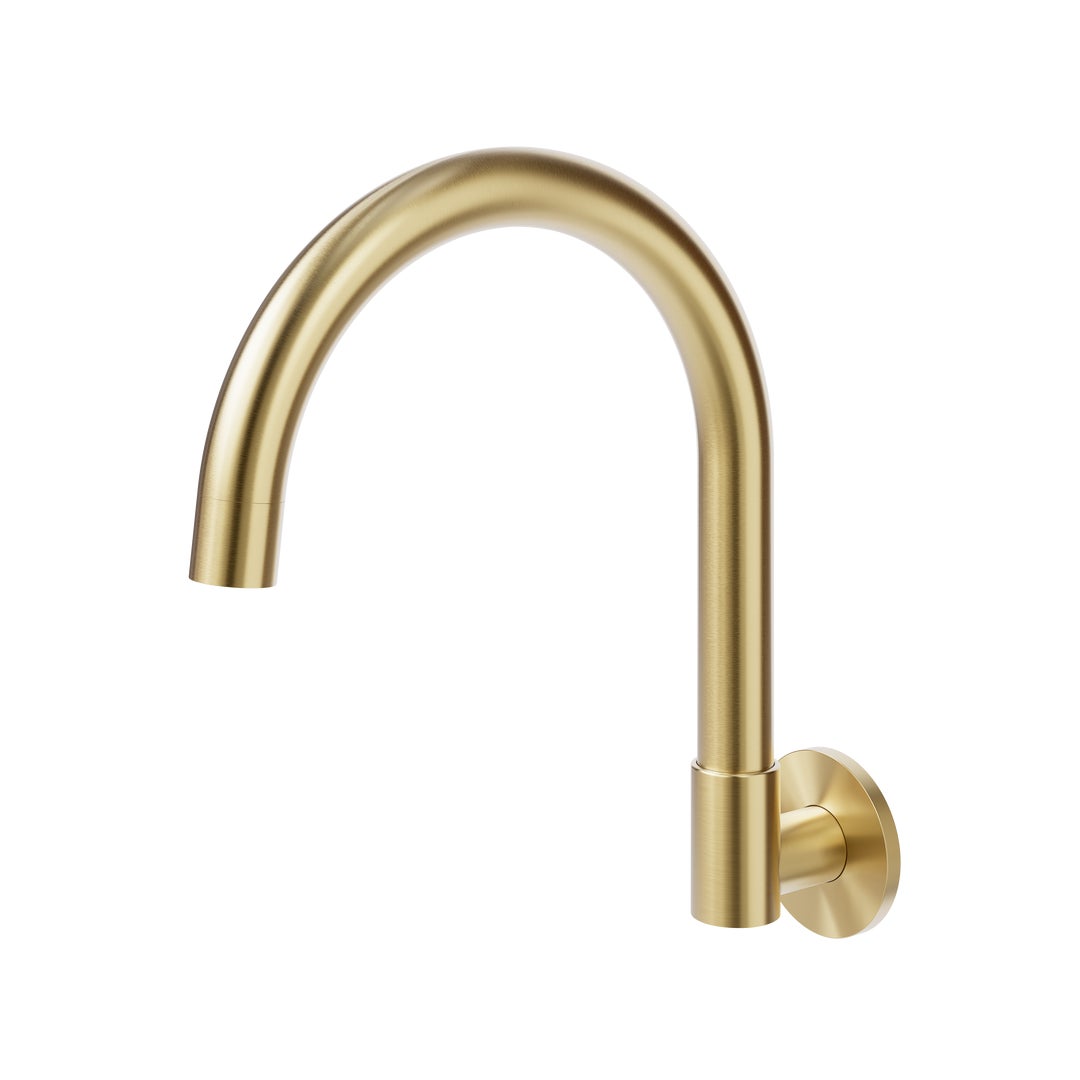 Gooseneck Wall-Mounted Swivel Spout - Brushed Brass - ABI Interiors UK