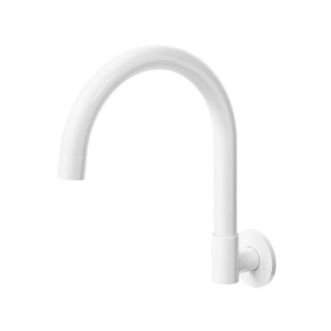Gooseneck Wall-Mounted Swivel Spout - White - ABI Interiors UK