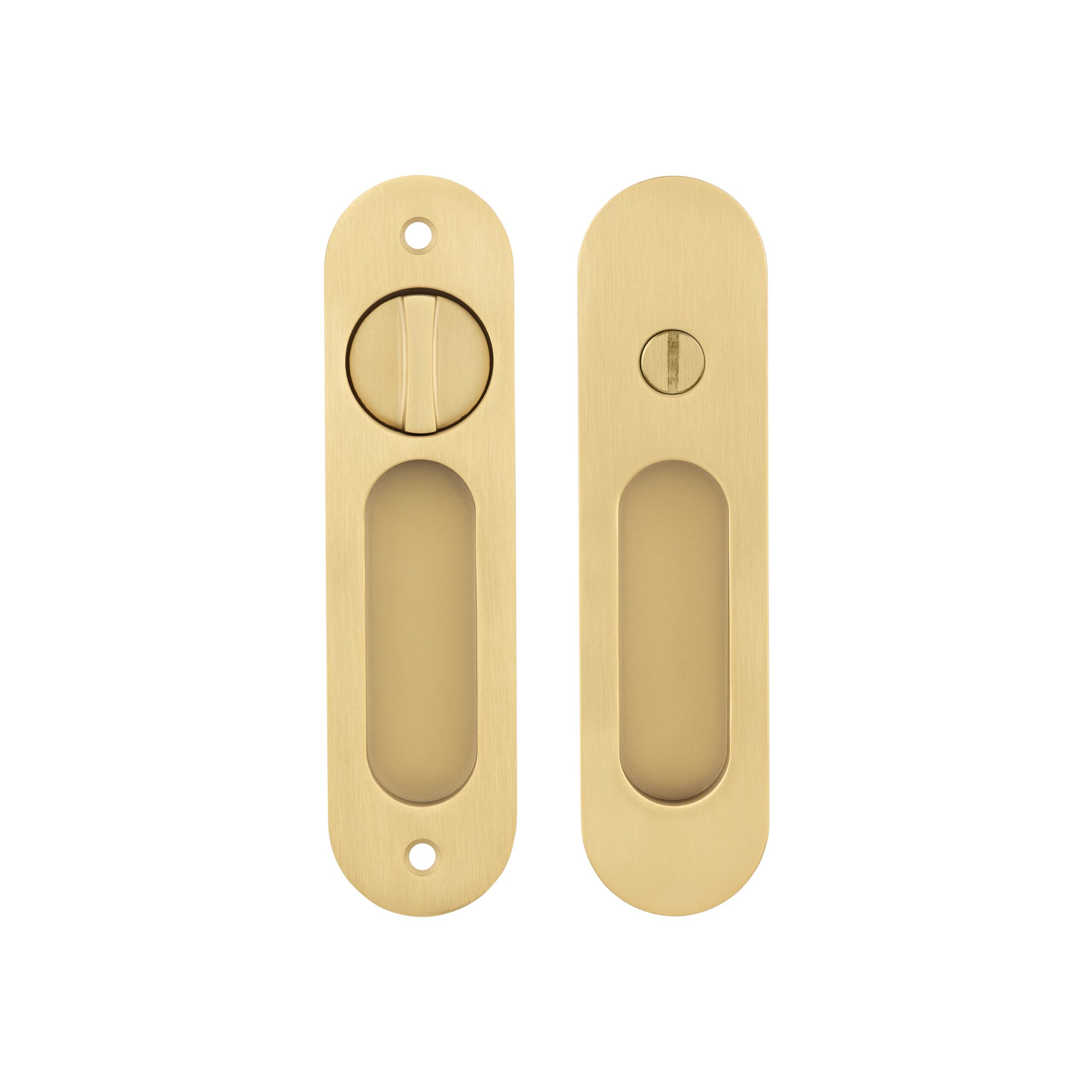Leroy Sliding Door Privacy Set - Brushed Brass - ABI Interiors UK
