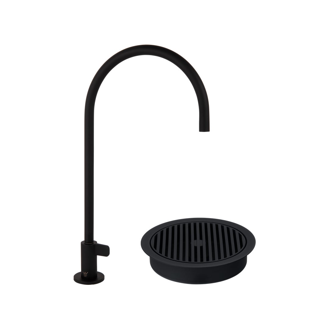 Mini Water Filter Tap with Font Drain - Matte Black PVD - ABI Interiors UK