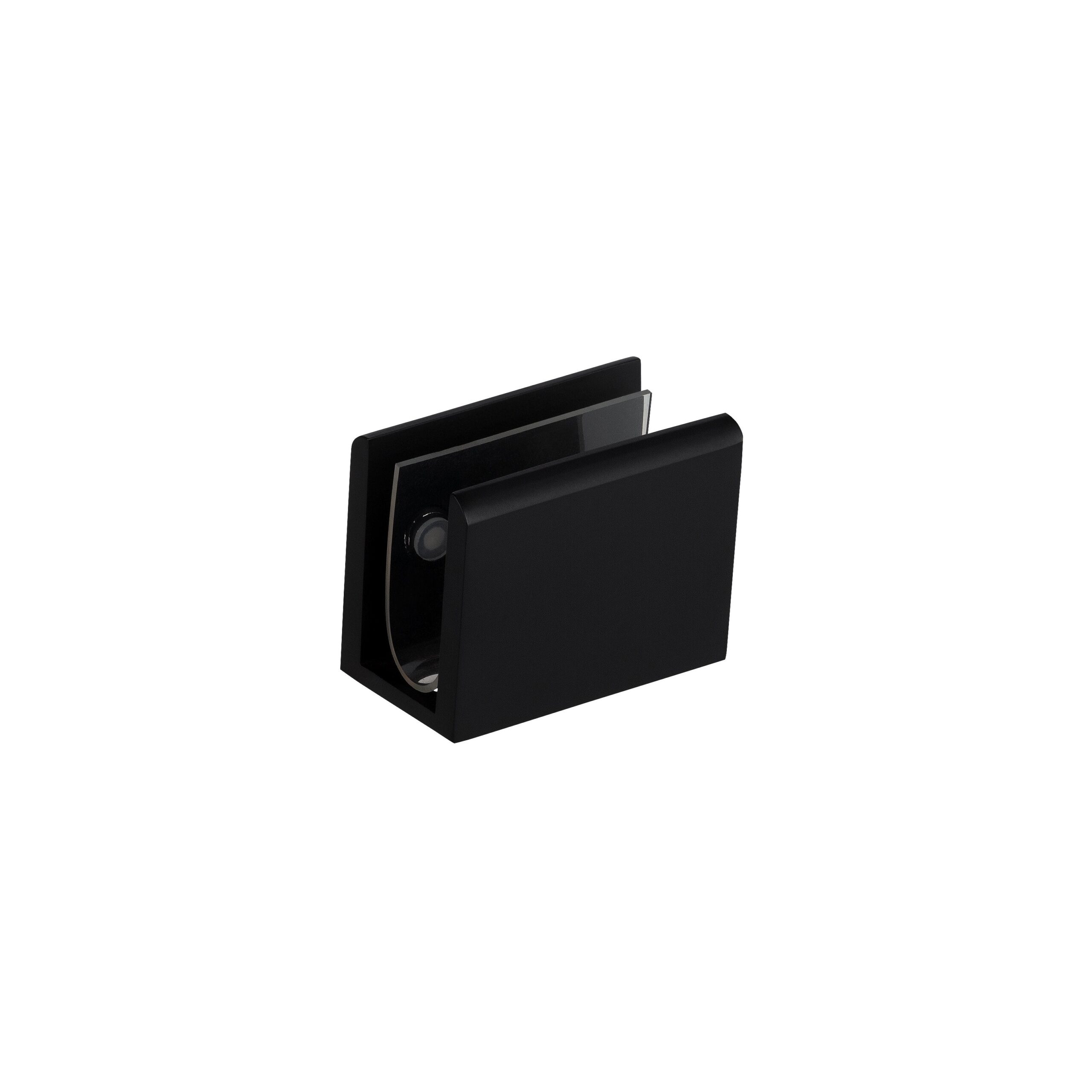 Pius Glass Panel Clip 10mm - Matte Black - ABI Interiors UK