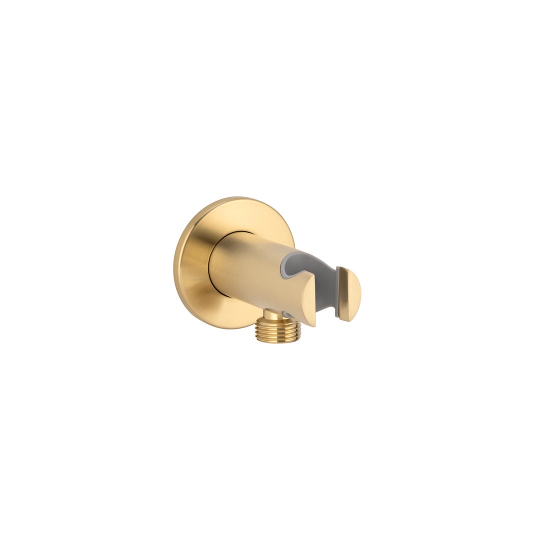 Sola Hand Shower Holder & BP - Brushed Brass - ABI Interiors UK