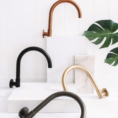 Gooseneck Wall-Mounted Swivel Spout - Brushed Brass - ABI Interiors UK