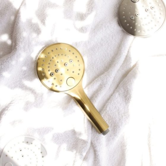 3-Function Round Hand Shower - Brushed Brass - ABI Interiors UK