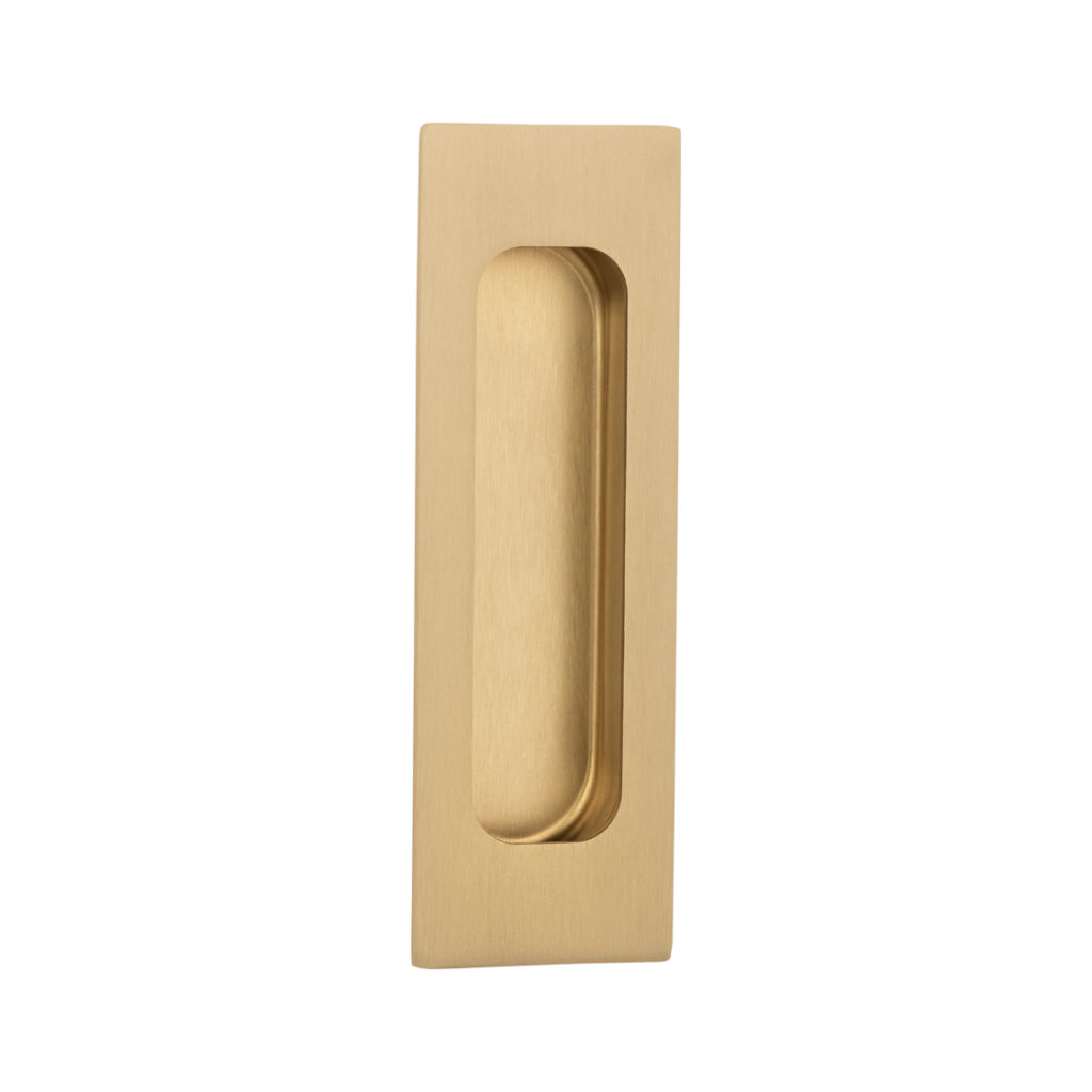 Atley Rectangular Flush Pull Handle - Brushed Brass - ABI Interiors UK