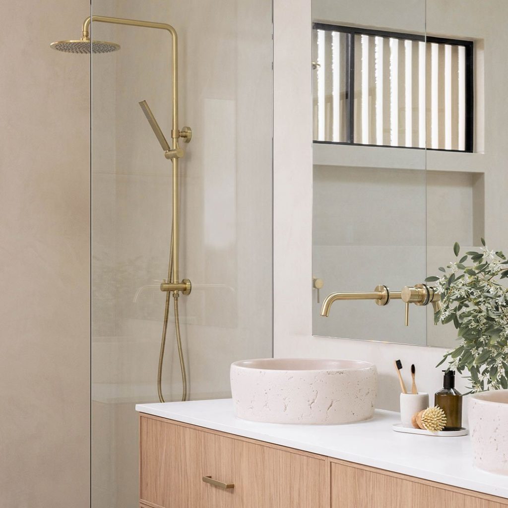 Finley - Shower Rail Set - Brushed Brass - ABI Interiors UK
