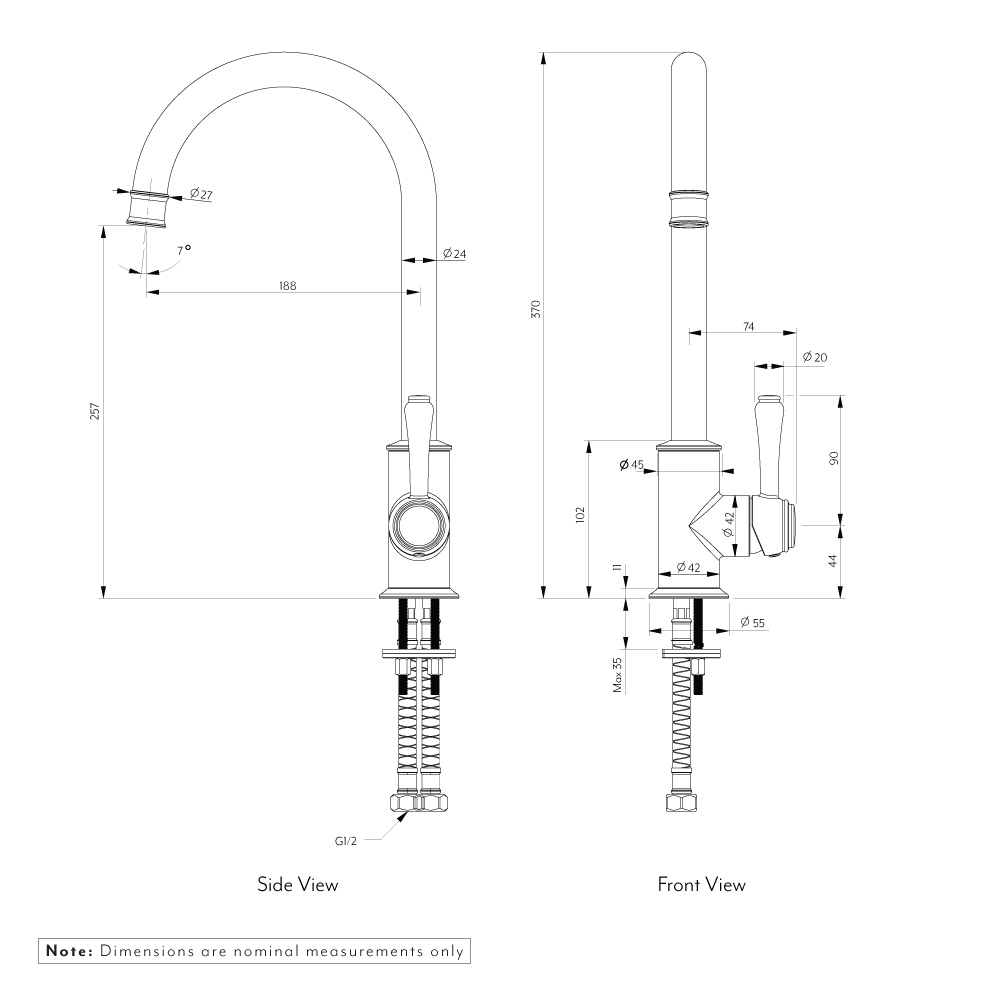 Kingsley Kitchen Mixer - Brushed Nickel - ABI Interiors UK