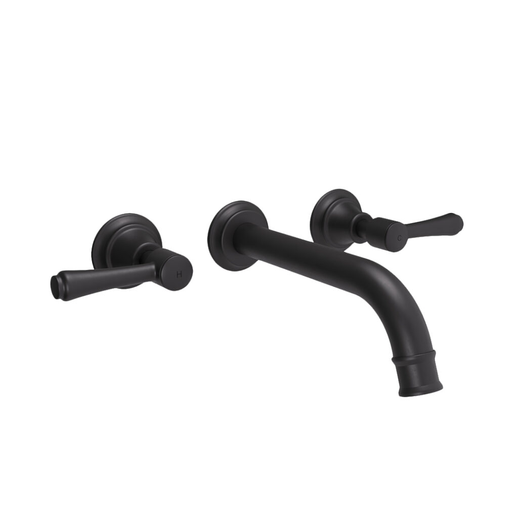 Kingsley Assembly Taps & Spout Set - Matte Black - ABI Interiors UK