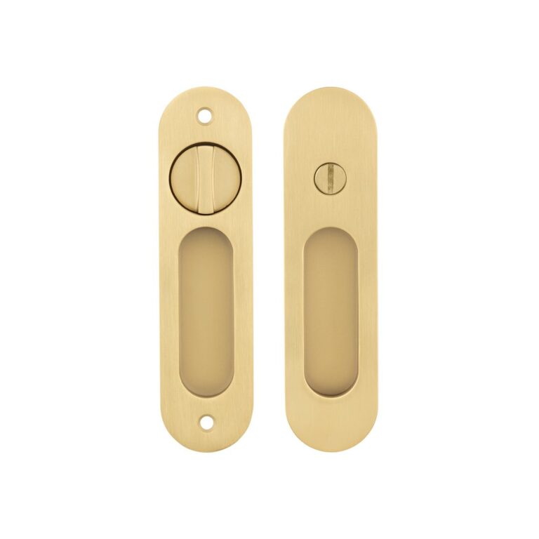 Leroy Sliding Door Privacy Set - Brushed Brass - ABI Interiors UK