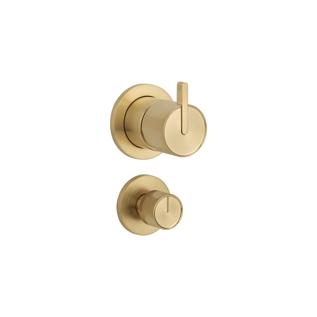 Namika Shower Bottom Diverter - Brushed Brass - ABI Interiors UK