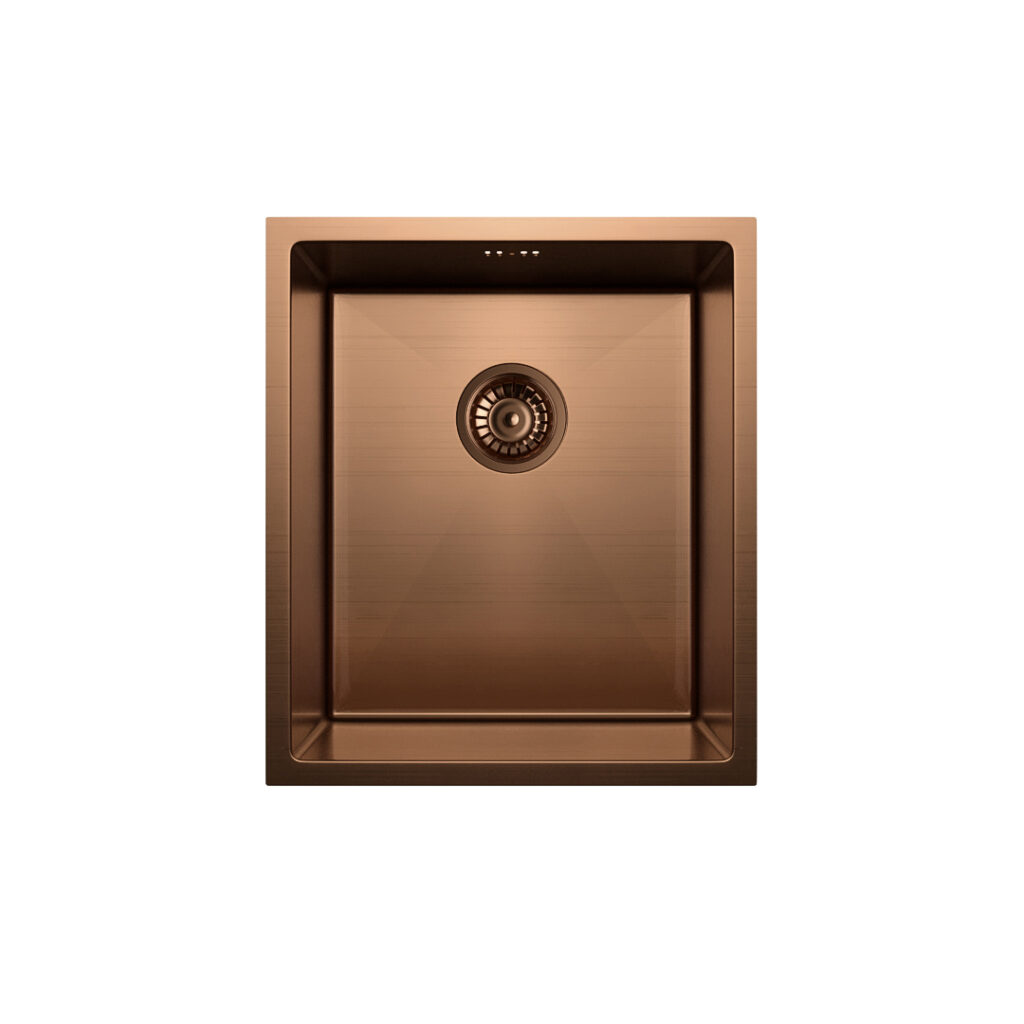 Ohelu Single Sink 380mm - Brushed Copper (Overflow) - ABI Interiors UK