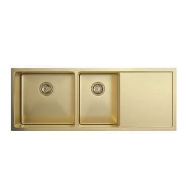 Ontario - Double Sink - Brushed Brass (Overflow) - ABI Interiors UK