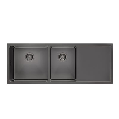 Ontario - Double Sink - Stainless Steel (Overflow) - ABI Interiors UK