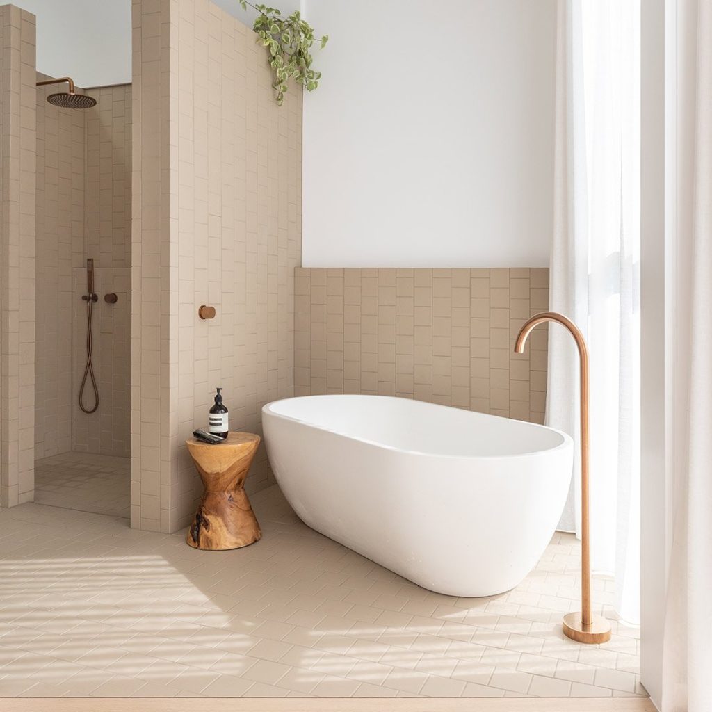 Floor Mounted Bath Filler - Brushed Copper - ABI Interiors UK