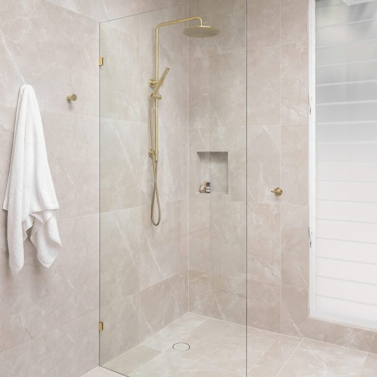 Finley Shower Rail Set - Brushed Brass - ABI Interiors UK