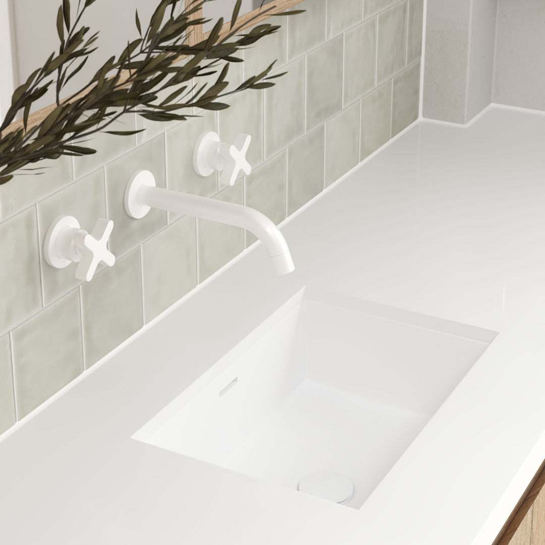 Zuri - Rectangle Undercounter Basin - Matte White - ABI Interiors UK